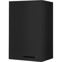 H&auml;ngeschrank Nobilia "MIAMI", Ausrichtung w&auml;hlbar, vormontiert", front: schwarz supermatt korpus: schwarz, B:45cm H:72cm T:37,2cm, Schr&auml;nke, H&auml;ngeschrank, in drei Breiten: 30, 45 und 60 cm, mit Soft-Close-Funktion