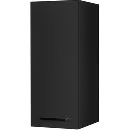 H&auml;ngeschrank Nobilia "MIAMI", Ausrichtung w&auml;hlbar, vormontiert", front: schwarz supermatt korpus: schwarz, B:30cm H:72cm T:37,2cm, Schr&auml;nke, H&auml;ngeschrank, in drei Breiten: 30, 45 und 60 cm, mit Soft-Close-Funktion