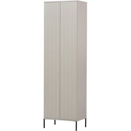 Highboard Woood "Woood NEW GRAVURE SCHRANK MIT SCHUBLADEN KIEFER DUST [fsc]", beige (staub), B:60cm H:210cm T:42cm, Holz teilmassiv, Sideboards, Highboard, Gravure New Hochschrank von Woood mit Stauraum, Stil und Push-to-Open