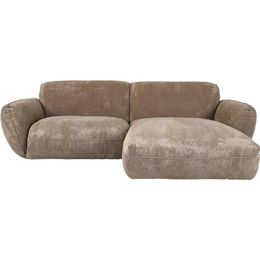 Ecksofa Trendmanufaktur "Be Chilled, modernes Lounge-Design mit stilvoller Kedernaht", mokka, B:280cm H:85cm T:180cm, 88% Polyester, 12% Polyamid, Sofas, Ecksofa, mit softem Sitzkomfort, in hochwertigem Cord mit weicher Haptik