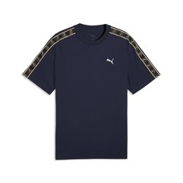 T-Shirt Puma "ESS ELEVATED TAPE RELAXED TEE", Jungen, Gr. L, Puma navy, Jersey, Obermaterial: 100% Baumwolle, unifarben, relaxed fit normal, Rundhals, Shirts T-Shirt, mit Kurzarm, bedruckte oder unifarbene Optik, Relaxed Fit