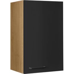 H&auml;ngeschrank Nobilia "MIAMI", Ausrichtung w&auml;hlbar, vormontiert", front: schwarz supermatt korpus: eiche sierra, B:45cm H:72cm T:37,2cm, Schr&auml;nke, H&auml;ngeschrank, in drei Breiten: 30, 45 und 60 cm, mit Soft-Close-Funktion