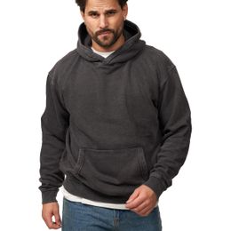 Hoodie DAILY COTTON "Daily Cotton Kapuzenpullover im Oversize Schnitt Unifarben - Kapuzenpullover Loose-Fit", Jungen, Gr. L, schwarz washed, Obermaterial: 65% Baumwolle CO. 35% Polyester PES., Sweatshirts Hoodie, Herren Basic Kapuzen-Sweatshirt Oversized Raglan Sweater