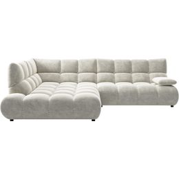 Ecksofa Home Affaire "Cozy Bubble, mit klappbarer Armlehne, Breite 289 cm", beige (nature), B:289cm H:85cm T:215cm, 100% Polyester, Sofas, Ecksofa, mit eleganter Steppung, Rundumbezug & weicher Polsterung