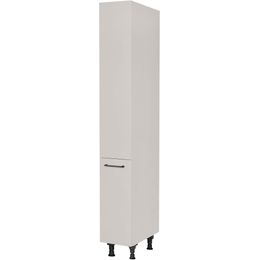 Apothekerschrank Nobilia "MIAMI", mit 5 Einh&auml;ngek&ouml;rben, Breite 30 cm, H&ouml;he 216,6 cm", beige (front: seidengrau korpus: seidengrau), B:30cm H:216,6cm T:58,3cm, Schr&auml;nke, Apothekerschrank, vormontiert, Ein- und Auszugsd&auml;mpfung SoftStoppPro