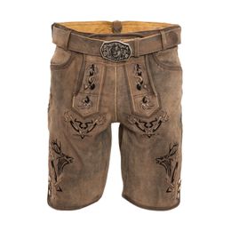MADDOX COUNTRY Lederhose COUNTRY MADDOX "Lederhose FELIXSEE", Herren, Gr. 48, EURO, braun (dunkelbraun), Obermaterial: 100% Ziegenleder goatskin., Hosen