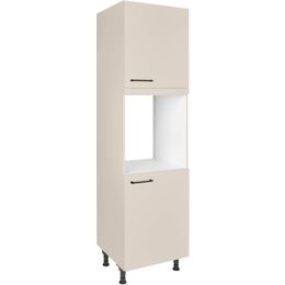 Backofenumbauschrank Nobilia "MIAMI", Ausrichtung w&auml;hlbar, mit zwei zus&auml;tzlichen T&uuml;ren", front: sand korpus: sand, B:60cm H:216,6cm T:58,3cm, Schr&auml;nke, Backofenumbauschrank, vormontiert, Breite/H&ouml;he: 60/167,8 cm