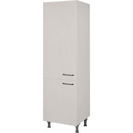 Vorratsschrank Nobilia "MIAMI", Ausrichtung w&auml;hlbar, mit zwei T&uuml;ren, vormontiert", beige (front: seidengrau korpus: seidengrau), B:60cm H:216,6cm T:58,3cm, Schr&auml;nke, Vorratsschrank, Breite/H&ouml;he: 60/216,6 cm