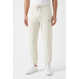 Sweathose BOSS Green, Herren, Gr. L, N-Gr, open wei&szlig;137, Sweatware, Obermaterial: 88% Baumwolle, 12% Polyester, unifarben, relaxed fit lang, Hosen Sweathose, elastischer Bund, Relaxed Fit, Baumwoll-Mix