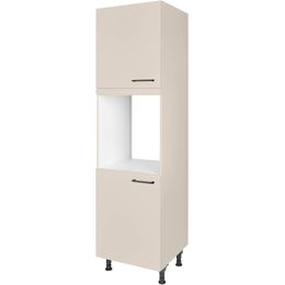 Backofenumbauschrank Nobilia "MIAMI", Ausrichtung w&auml;hlbar, mit zwei zus&auml;tzlichen T&uuml;ren", front: sand korpus: sand, B:60cm H:216,6cm T:58,3cm, Schr&auml;nke, Backofenumbauschrank, vormontiert, Breite/H&ouml;he: 60/167,8 cm