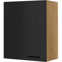H&auml;ngeschrank Nobilia "MIAMI", Ausrichtung w&auml;hlbar, vormontiert", front: schwarz supermatt korpus: eiche sierra, B:60cm H:72cm T:37,2cm, Schr&auml;nke, H&auml;ngeschrank, in drei Breiten: 30, 45 und 60 cm, mit Soft-Close-Funktion