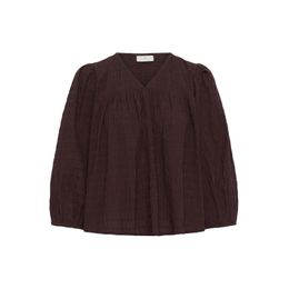 Langarmbluse Kaffe "Bluse langarm KAmissie", Damen, Gr. 34, coffee bean, Obermaterial: 98% Baumwolle CO. 2% Elasthan EL., Blusen