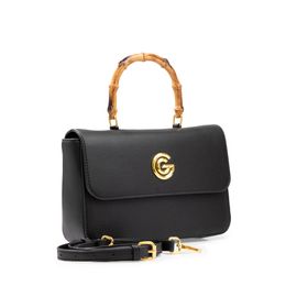 Handtasche GABRIELLA GUCCI "AGATHA", Damen, Gr. B/H/T: 26cm x 17cm x 6cm, schwarz, Lederimitat, Taschen Handtasche, Damen Henkeltasche, Schultertasche, Umh&auml;ngetasche mit Logoapplikation