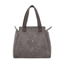 Handtasche LADY EDELWEISS "Handtasche 13203", Damen, Gr. S, grau, Obermaterial: 50% Sonstiges Material (Ananasfaser) AM_PF . 50% Polyurethan PU., Taschen Handtasche