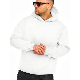 Hoodie DAILY COTTON "Daily Cotton Kapuzenpullover im Oversize Schnitt Unifarben - Kapuzenpullover Loose-Fit", Jungen, Gr. XL, sanftes wei&szlig;, Obermaterial: 65% Baumwolle CO. 35% Polyester PES., Sweatshirts Hoodie, Herren Basic Kapuzen-Sweatshirt Oversized Raglan Sweater
