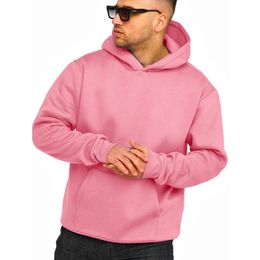 Hoodie DAILY COTTON "Daily Cotton Kapuzenpullover im Oversize Schnitt Unifarben - Kapuzenpullover Loose-Fit", Jungen, Gr. XS, bubble gum, Obermaterial: 65% Baumwolle CO. 35% Polyester PES., Sweatshirts Hoodie, Herren Basic Kapuzen-Sweatshirt Oversized Raglan Sweater
