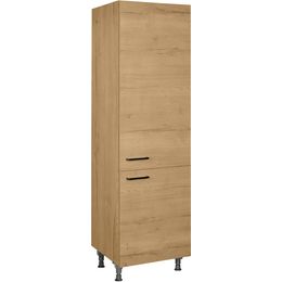 Vorratsschrank Nobilia "MIAMI", Ausrichtung w&auml;hlbar, mit zwei T&uuml;ren, vormontiert", braun (front: eiche sierra nachbildung korpus: eiche sierra nachbildung), B:60cm H:216,6cm T:58,3cm, Schr&auml;nke, Vorratsschrank, Breite/H&ouml;he: 60/216,6 cm