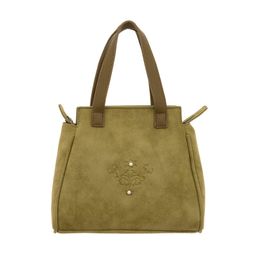 Handtasche LADY EDELWEISS "Handtasche 13203", Damen, Gr. S, gr&uuml;n (oliv), Obermaterial: 50% Sonstiges Material (Ananasfaser) AM_PF . 50% Polyurethan PU., Taschen Handtasche