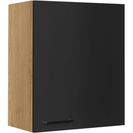 H&auml;ngeschrank Nobilia "MIAMI", Ausrichtung w&auml;hlbar, vormontiert", front: schwarz supermatt korpus: eiche sierra, B:60cm H:72cm T:37,2cm, Schr&auml;nke, H&auml;ngeschrank, in drei Breiten: 30, 45 und 60 cm, mit Soft-Close-Funktion