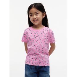 T-Shirt Tommy Hilfiger, M&auml;dchen, Gr. 3 (98), pink daisy, Single Jersey, Obermaterial: 100% Baumwolle, unifarben, regular fit normal, Rundhals, abgesteppte Kante, Shirts T-Shirt, Allover-Print, Regular Fit, Kinder bis 16 Jahre