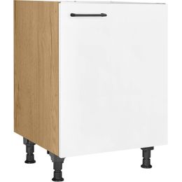 Sp&uuml;lenschrank Nobilia "MIAMI", Ausrichtung w&auml;hlbar, vormontiert, in den Breiten", front: alpinwei&szlig;, korpus: eiche sierra, B:60cm H:87cm T:58,3cm, Schr&auml;nke, Sp&uuml;lenschrank, 45 und 60 cm, mit h&ouml;henverstellbaren Sockelf&uuml;&szlig;en