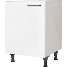 Sp&uuml;lenschrank Nobilia "MIAMI", Ausrichtung w&auml;hlbar, vormontiert, in den Breiten", front: schwarzbeton korpus: seidengrau, B:60cm H:87cm T:58,3cm, Schr&auml;nke, Sp&uuml;lenschrank, 45 und 60 cm, mit h&ouml;henverstellbaren Sockelf&uuml;&szlig;en