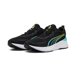 Trainingsschuh Puma "AGILE LITE TR", Damen, Gr. 38, Puma schwarz, intense mint, sunny lime, Puma wei&szlig;, Textil, Schuhe