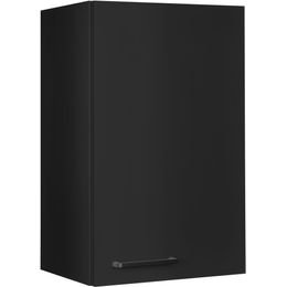 H&auml;ngeschrank Nobilia "MIAMI", Ausrichtung w&auml;hlbar, vormontiert", front: schwarz supermatt korpus: schwarz, B:45cm H:72cm T:37,2cm, Schr&auml;nke, H&auml;ngeschrank, in drei Breiten: 30, 45 und 60 cm, mit Soft-Close-Funktion