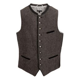 Trachtenweste GIPFELST&Uuml;RMER "Weste 423001-3167", Herren, Gr. 56, grau (anthrazit), Obermaterial: 100% Leinen LI., Westen