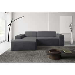 Ecksofa WERK2 "Zeus-L modern & zeitlos, Breite 253 cm, bequemes Sofa", grau (anthrazit), B:253cm H:70cm T:188cm, 92% Polyester, 8% Nylon, Sofas, Ecksofa, moderne Optik mit abgerundeten Kanten