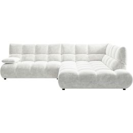 Ecksofa Home Affaire "Cozy Bubble, mit klappbarer Armlehne, Breite 289 cm", wei&szlig;, B:289cm H:85cm T:215cm, 100% Polyester, Sofas, Ecksofa, mit eleganter Steppung, Rundumbezug & weicher Polsterung