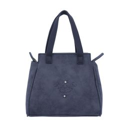 Handtasche LADY EDELWEISS "Handtasche 13203", Damen, Gr. S, blau, Obermaterial: 50% Sonstiges Material (Ananasfaser) AM_PF . 50% Polyurethan PU., Taschen Handtasche