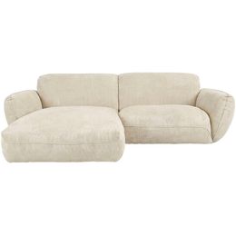 Ecksofa Trendmanufaktur "Be Chilled, modernes Lounge-Design mit stilvoller Kedernaht", cream, B:280cm H:85cm T:180cm, 88% Polyester, 12% Polyamid, Sofas, Ecksofa, mit softem Sitzkomfort, in hochwertigem Cord mit weicher Haptik