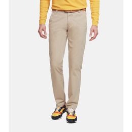 Chinos MEYER "NEW YORK", Herren, Gr. 34, L&auml;nge 32, beige, 3% Elasthan, 97% Baumwolle, unifarben, regular fit lang, Hosen, mit Stretch-Dehnbund