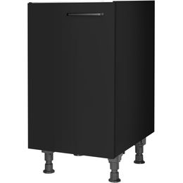 Sp&uuml;lenschrank Nobilia "MIAMI", Ausrichtung w&auml;hlbar, vormontiert, in den Breiten", front: schwarz supermatt korpus: schwarz, B:45cm H:87cm T:58,3cm, Schr&auml;nke, Sp&uuml;lenschrank, 45 und 60 cm, mit h&ouml;henverstellbaren Sockelf&uuml;&szlig;en