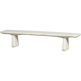 Sitzbank Woood, B:227cm H:45cm T:40cm, wei&szlig;, Kunststoff, Esszimmer, Sitzb&auml;nke, "Loggia Fiber Reinforced Polymer organische Form H 45 x B 227 x T 40