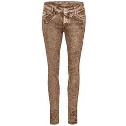 Shorts HANGOWEAR "Jeanshose HENDRINA", Damen, Gr. 34, EURO, braun (schlamm), Obermaterial: 98% Baumwolle CO. 2% Elasthan EL., Hosen Shorts