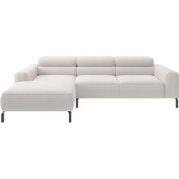 Ecksofa Home Affaire "Ecksofa, L-Form, incl. Kopfteilverstellung, Breite 258 cm", wei&szlig; (snow), B:258cm H:71cm T:183cm, 88% Polyester, 12% Polyacryl, Sofas, Ecksofa, wahlweise elektrische Sitztiefenverstellung