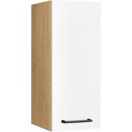 H&auml;ngeschrank Nobilia "MIAMI", Ausrichtung w&auml;hlbar, vormontiert", front: alpinwei&szlig;, korpus: eiche sierra, B:30cm H:72cm T:37,2cm, Schr&auml;nke, H&auml;ngeschrank, in drei Breiten: 30, 45 und 60 cm, mit Soft-Close-Funktion