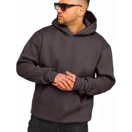 Hoodie DAILY COTTON "Daily Cotton Kapuzenpullover im Oversize Schnitt Unifarben - Kapuzenpullover Loose-Fit", Jungen, Gr. M, anthra, Obermaterial: 65% Baumwolle CO. 35% Polyester PES., Sweatshirts Hoodie, Herren Basic Kapuzen-Sweatshirt Oversized Raglan Sweater