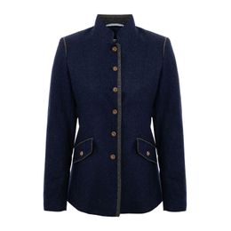 Jeansjacke OS-Trachten "Jacke 452003-3983", Damen, Gr. 38, blau (jeans), Obermaterial: 100% Wolle WO., Jacken Jeansjacke