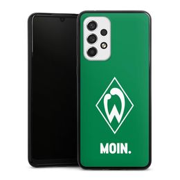 DeinDesign Galaxy A33 5G Handy Slim Case extra d&uuml;nn Silikon Handyh&uuml;lle schwarz H&uuml;lle Official Licensed Product Moin Sv Werder Bremen Silikon Slim Case