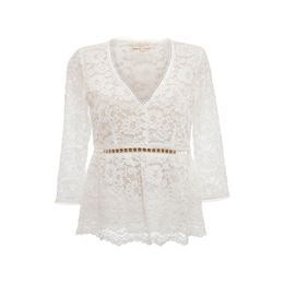 Kr&uuml;ger Blusentop KR&Uuml;GER "Bluse 286067", Damen, Gr. 34, beige (ecru), Obermaterial: 65% Baumwolle CO. 35% Polyamid PA., Blusen Blusentop