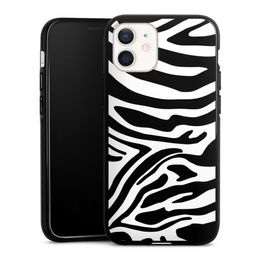 DeinDesign iPhone 12 mini Handy Silikon H&uuml;lle Case schwarz Handyh&uuml;lle Animal Look Zebra Animal Print