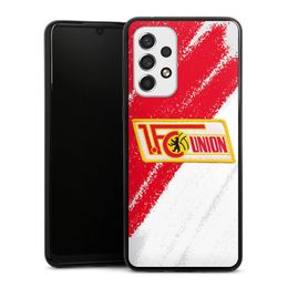 DeinDesign Galaxy A33 5G Handy Slim Case extra d&uuml;nn Silikon Handyh&uuml;lle schwarz H&uuml;lle Official Licensed Product Logo 1. Fc Union Berlin Silikon Slim Case
