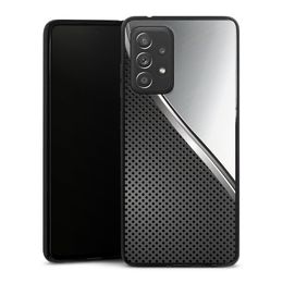 DeinDesign Galaxy A52s 5G Handy Slim Case extra d&uuml;nn Silikon Handyh&uuml;lle schwarz H&uuml;lle Steel Metall Carbon Silikon Slim Case