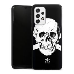 DeinDesign Galaxy A33 5G Handy Slim Case extra d&uuml;nn Silikon Handyh&uuml;lle schwarz H&uuml;lle Totenkopf Official Licensed Product Fc St. Pauli Silikon Slim Case