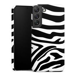DeinDesign Galaxy S22 Handy Premium Case Smartphone Handyh&uuml;lle Schutzh&uuml;lle matt Animal Look Zebra Animal Print Premium Case