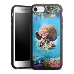 DeinDesign iPhone SE (2020) Handy Gallery Case Handyh&uuml;lle 9H Geh&auml;rtetes Glas R&uuml;ckseite H&uuml;lle Ocean Animals Turtle Gallery Case