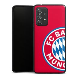 DeinDesign Galaxy A52s 5G Handy Slim Case extra d&uuml;nn Silikon Handyh&uuml;lle schwarz H&uuml;lle Official Licensed Product Fcb Fc Bayern M&uuml;nchen Silikon Slim Case